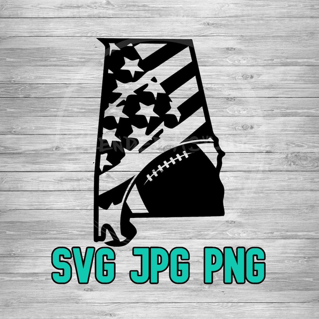 Alabama American Flag Football SVG PNG JPG | Alabama Football Vector ...