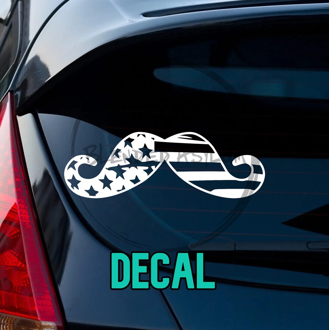 American Flag Mustache Decal | Flag Stache | Truck Decal | Beard Flag ...