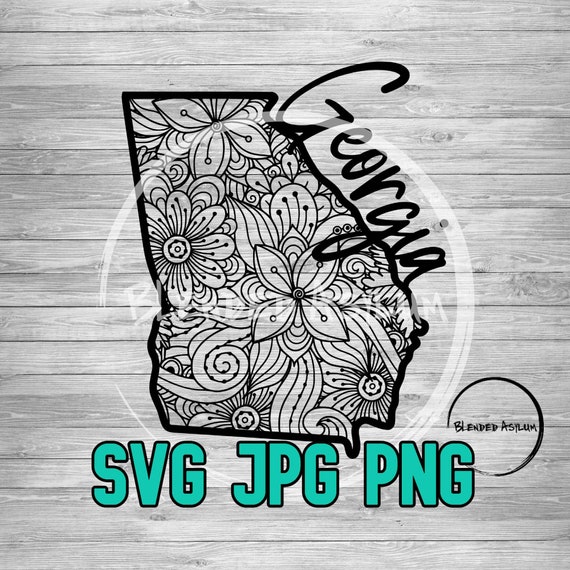 Mandala Georgia SVG JPG PNG Georgia Flower Design Georgia - Etsy