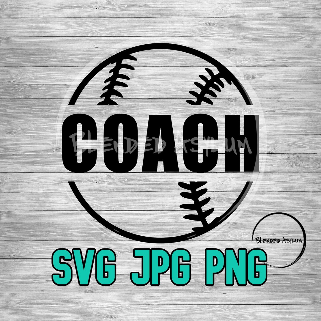 Baseball Coach Ball Frame SVG PNG JPG | Baseball Coach Vector File ...