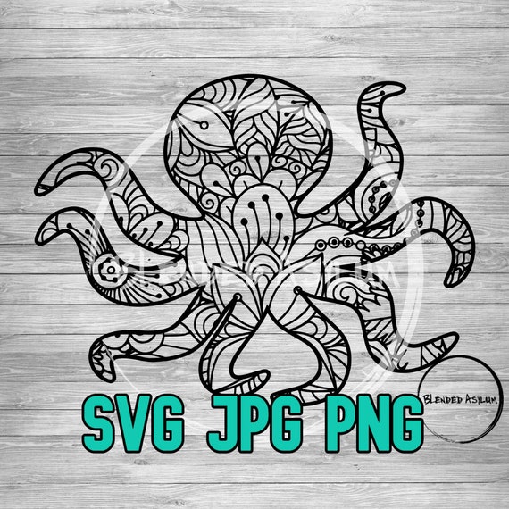 Mandala Octopus SVG PNG JPG Octopus Flower Vector Cut File - Etsy