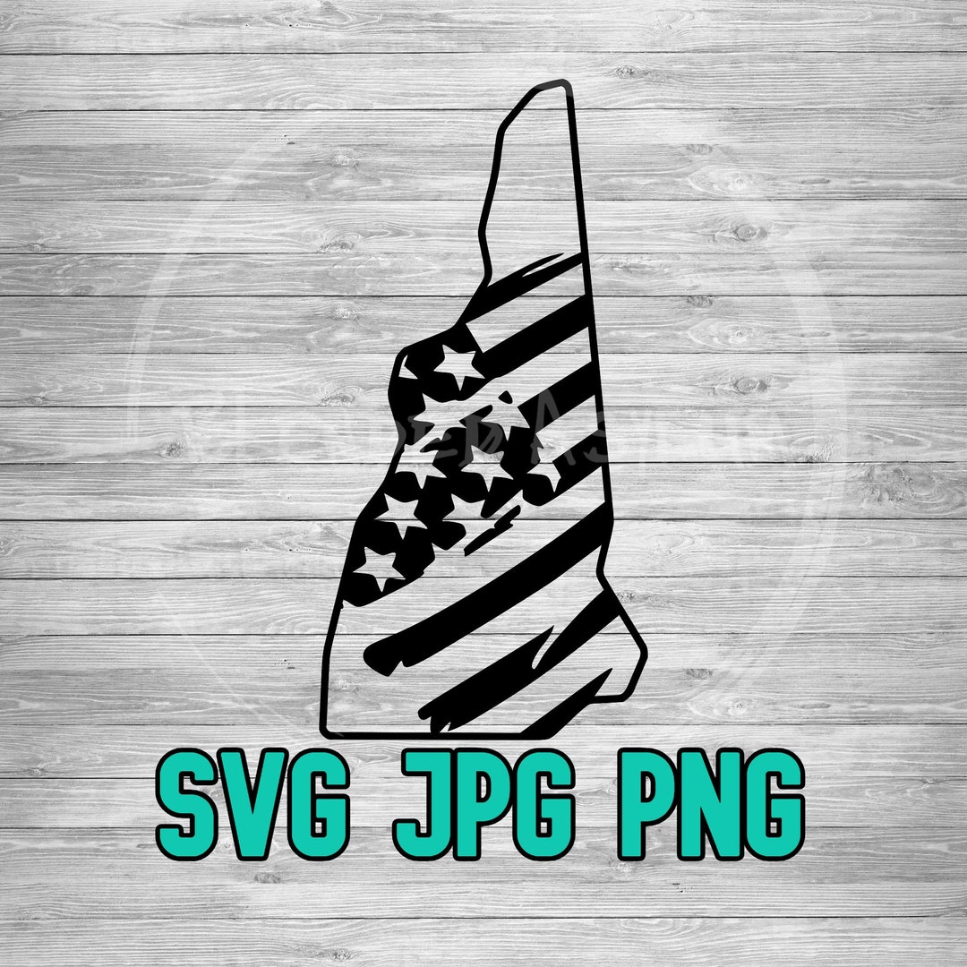 New Hampshire American Flag 001 SVG PNG JPG | America New Hampshire Cut ...