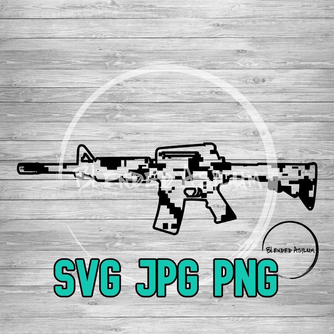 Digital Camo AR SVG PNG Jpg Vector Cut File Ar-15 Camouflage Cricut ...
