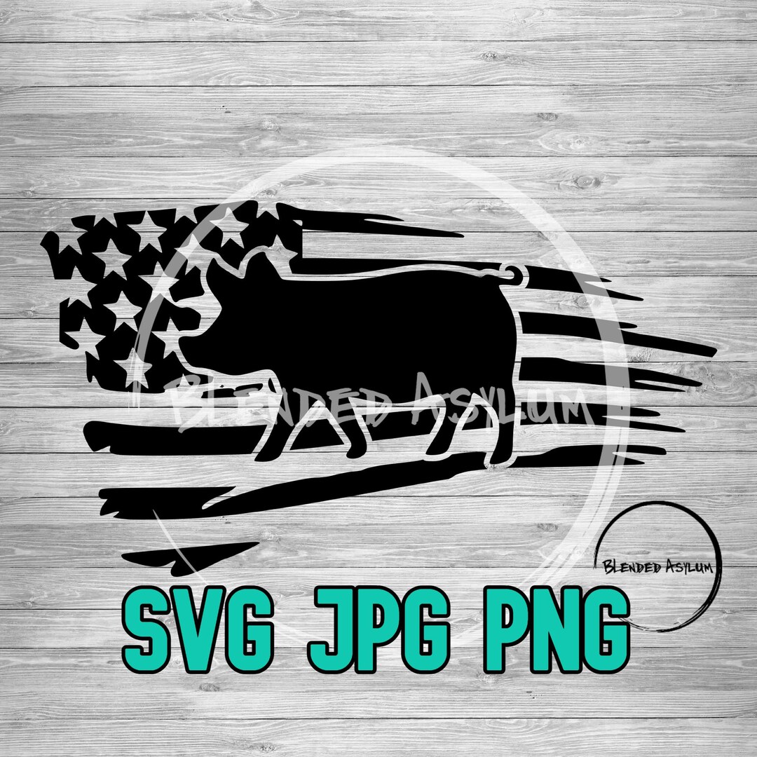 American Pig SVG PNG JPG | American Pig Rancher | Pig Ranch Svg | Piggy ...