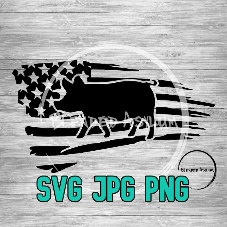 American Pig SVG PNG JPG | American Pig Rancher | Pig Ranch Svg | Piggy ...