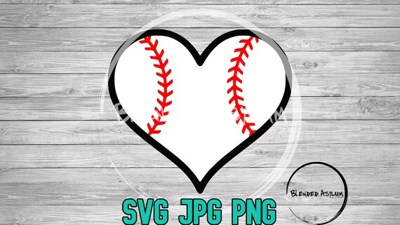 Baseball Heart Layered SVG JPG PNG Cutting Template | Etsy