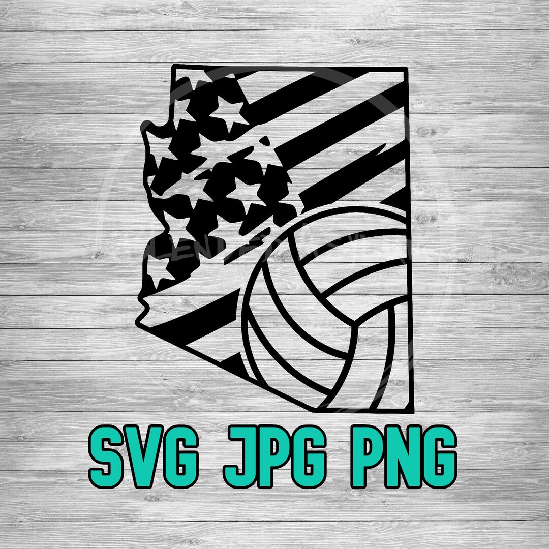 Arizona American Flag Volleyball SVG PNG JPG | Arizona Volleyball ...