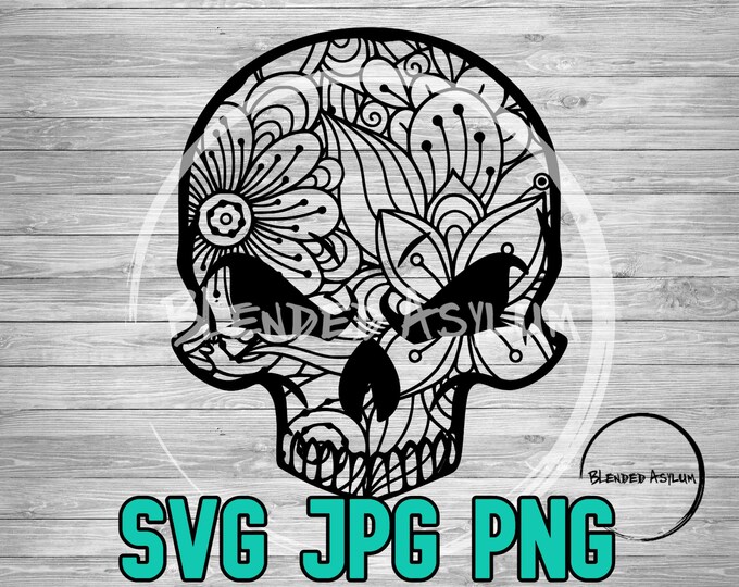 Mandala Skull SVG PNG Jpg Vector Cut File Skeleton Mandala - Etsy