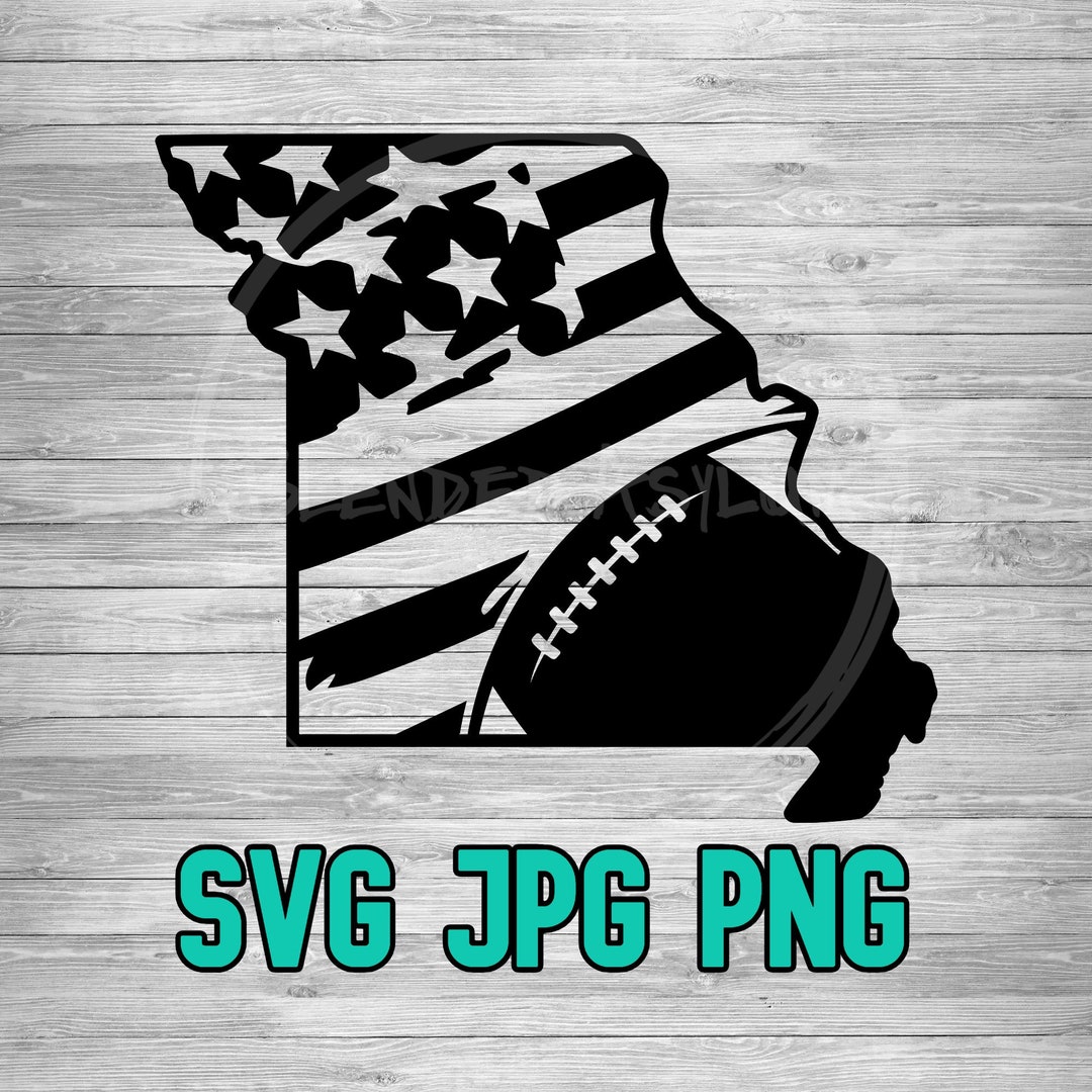 Missouri American Flag Football SVG PNG JPG | Missouri Football Vector ...