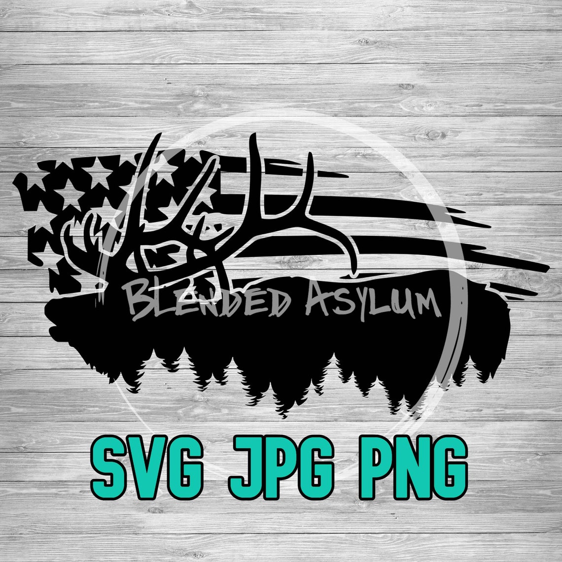 American Elk SVG JPG PNG American Flag Elk Forest Svg - Etsy