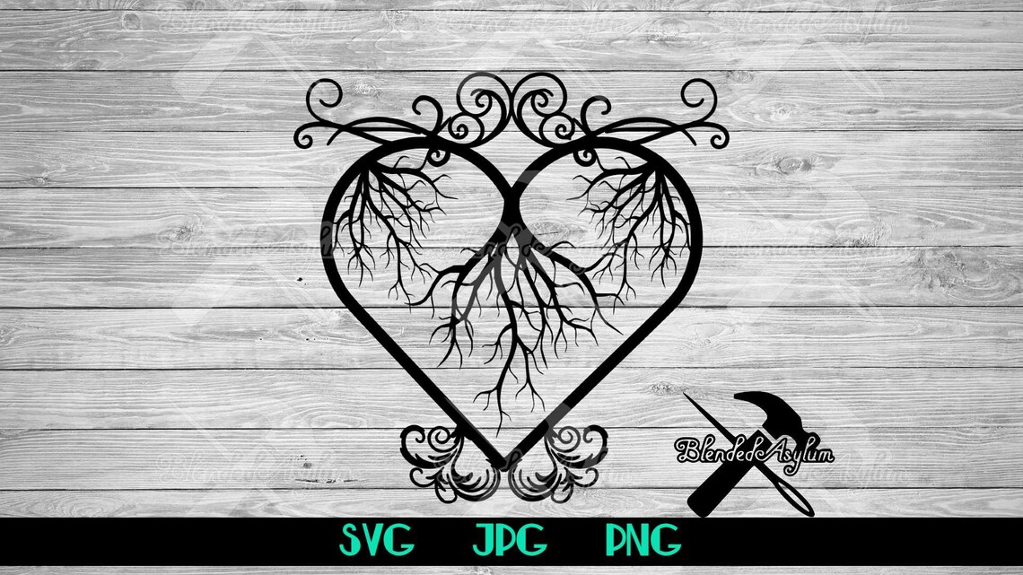 Rooted Heart Vector Cut File SVG JPG PNG | Etsy