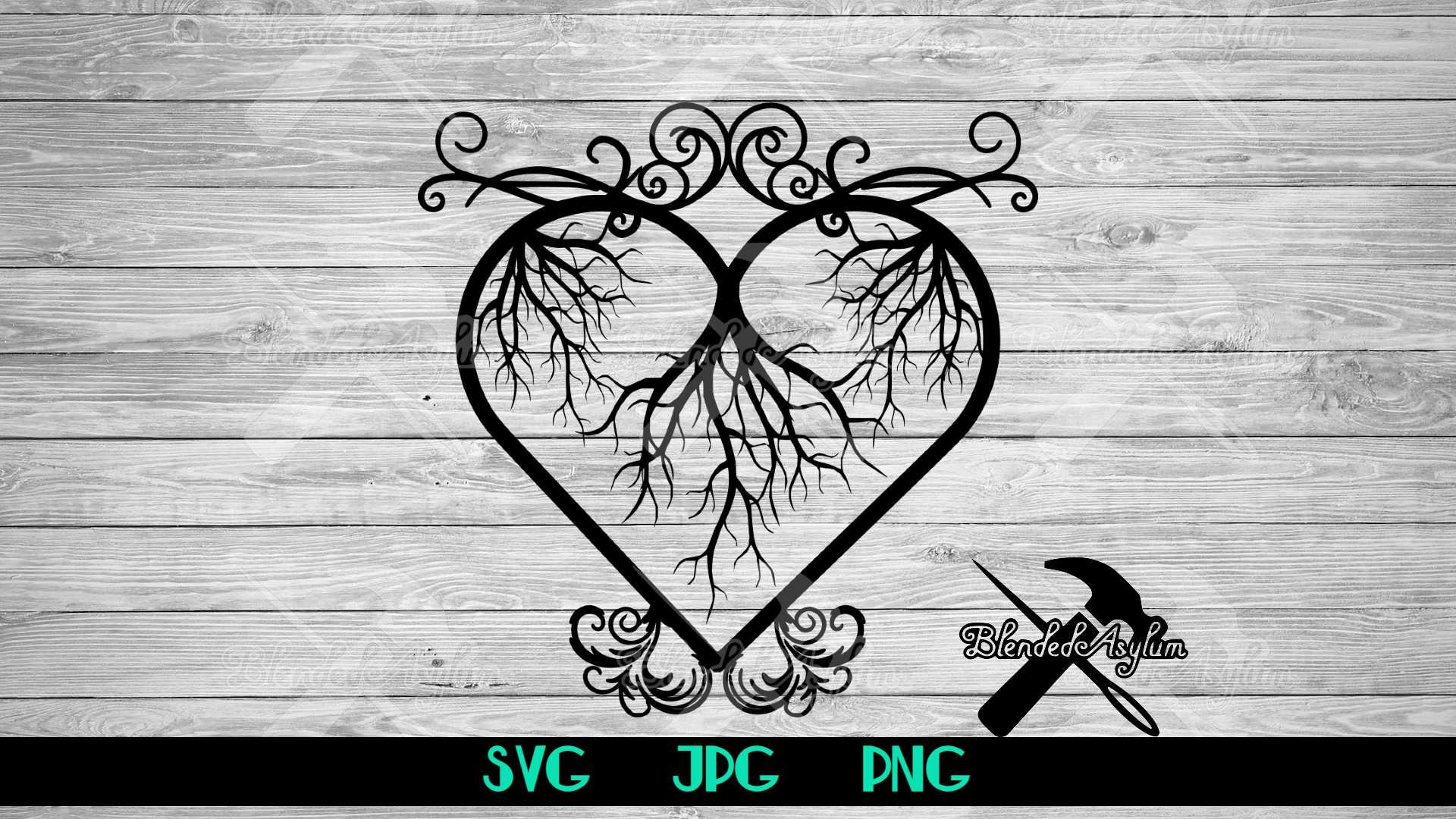 Rooted Heart Vector Cut File SVG JPG PNG | Etsy