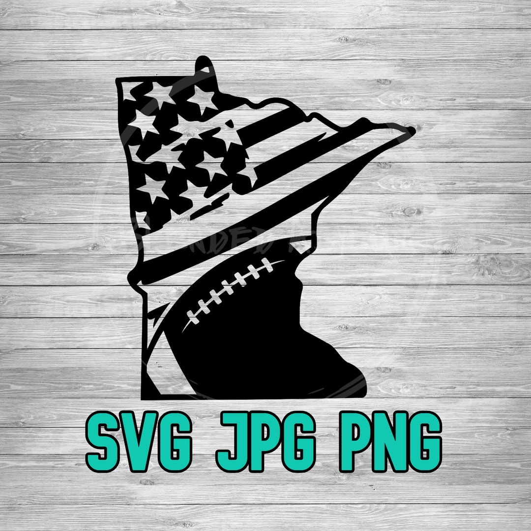 Minnesota American Flag Football SVG PNG JPG | Minnesota Football ...