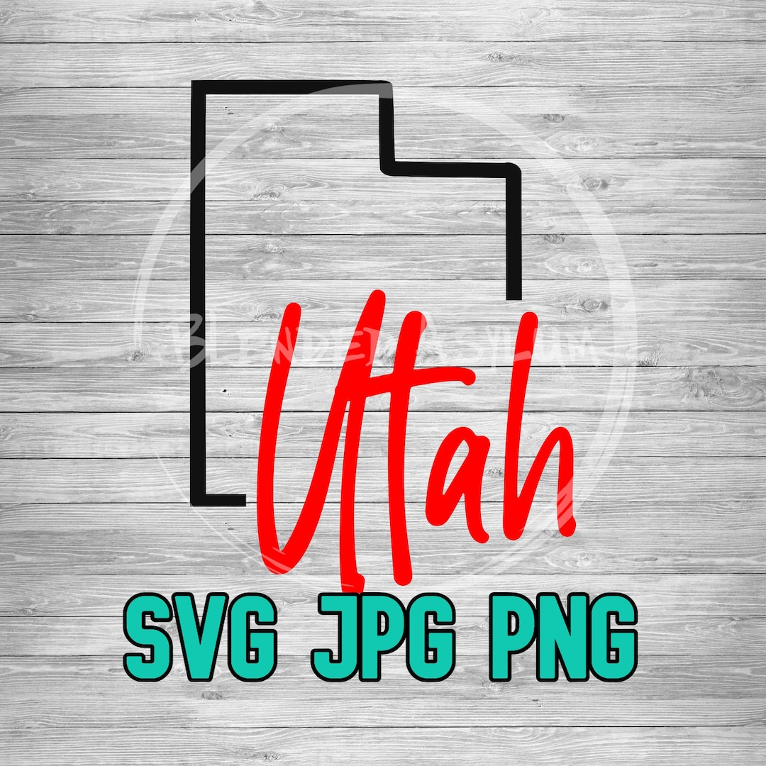 Utah Outline State Name SVG PNG JPG Layered | Utah Layered Vector File ...