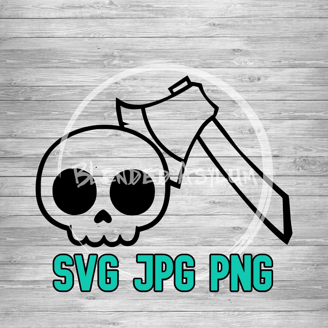 Skull Axe SVG PNG JPG | Cute Skull Axe Vector | Cricut Cut File ...