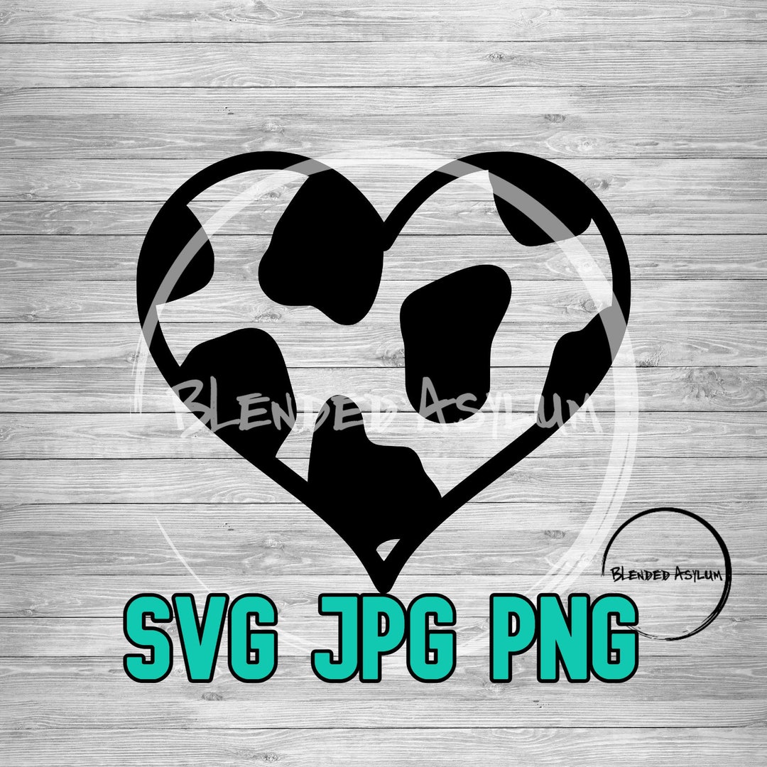 Heart Cow Print SVG PNG JPG | Cow Print Heart | Cow Love | Heart ...
