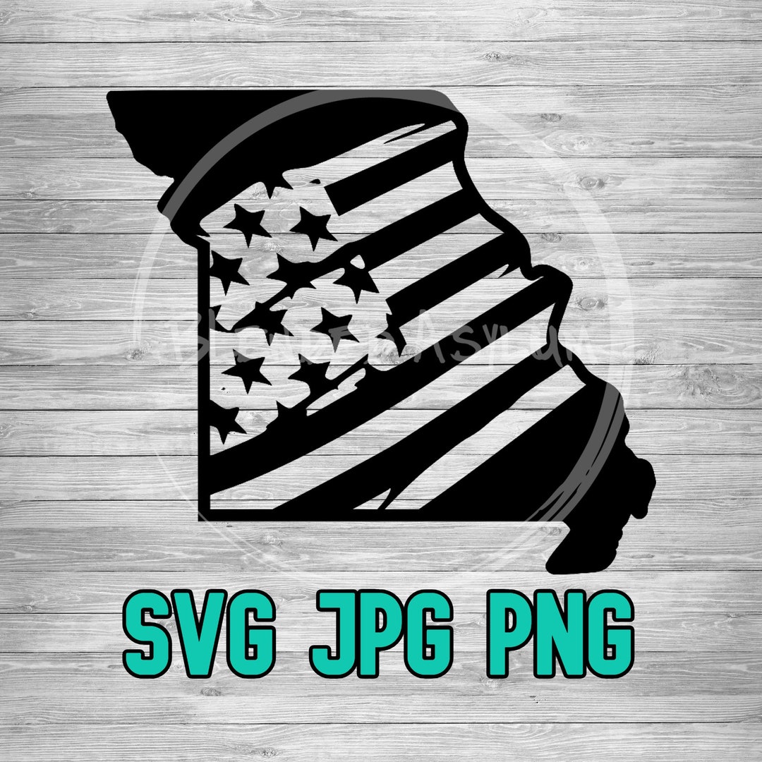 Missouri American Flag Reversed SVG PNG JPG American Flag Distessed ...