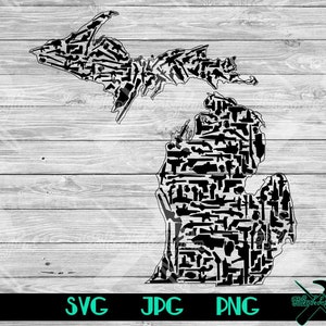 Armed Michigan SVG PNG JPG Michigan Guns Cut File Vector Cut File Guns ...