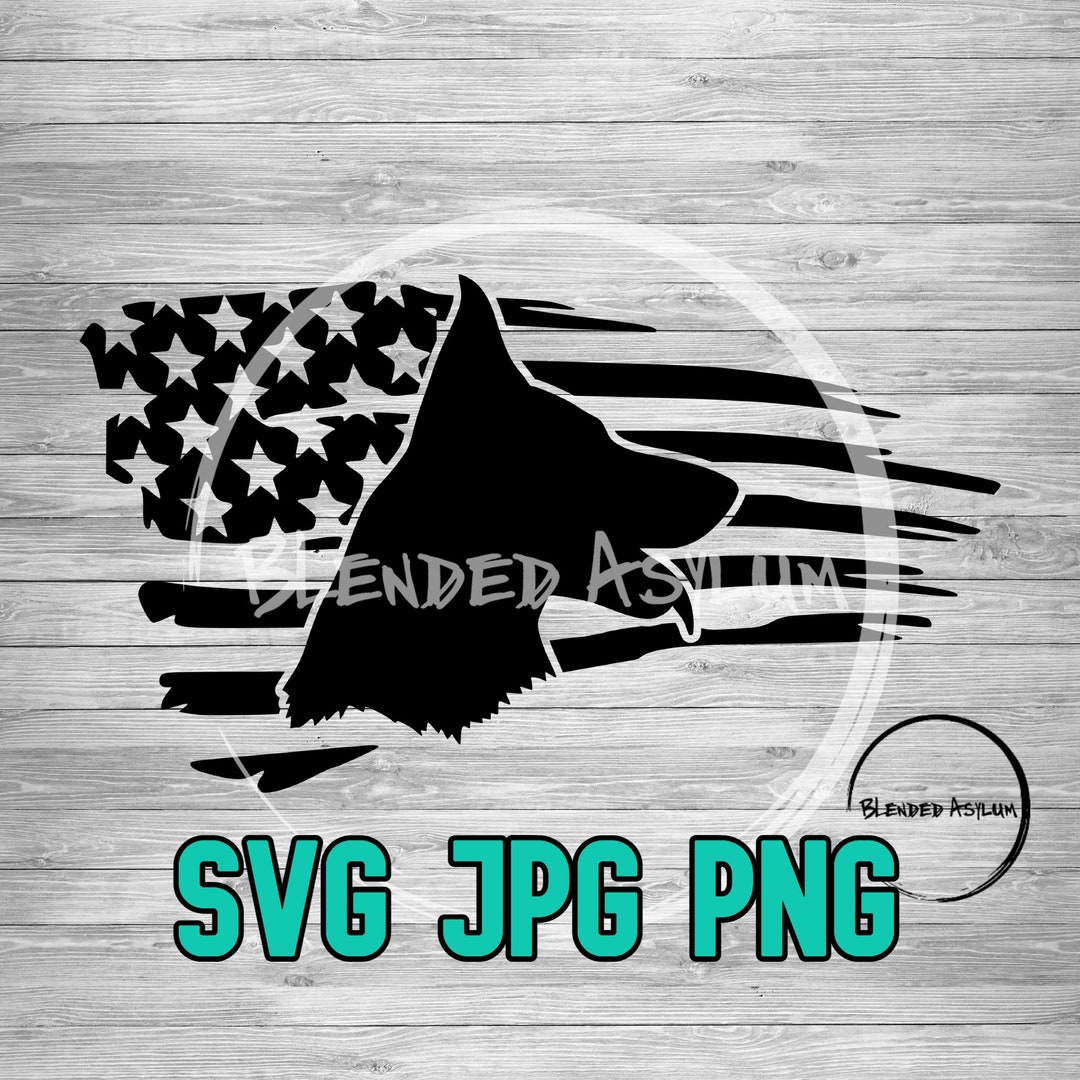 American Flag German Shepherd SVG JPG PNG | American Flag German ...