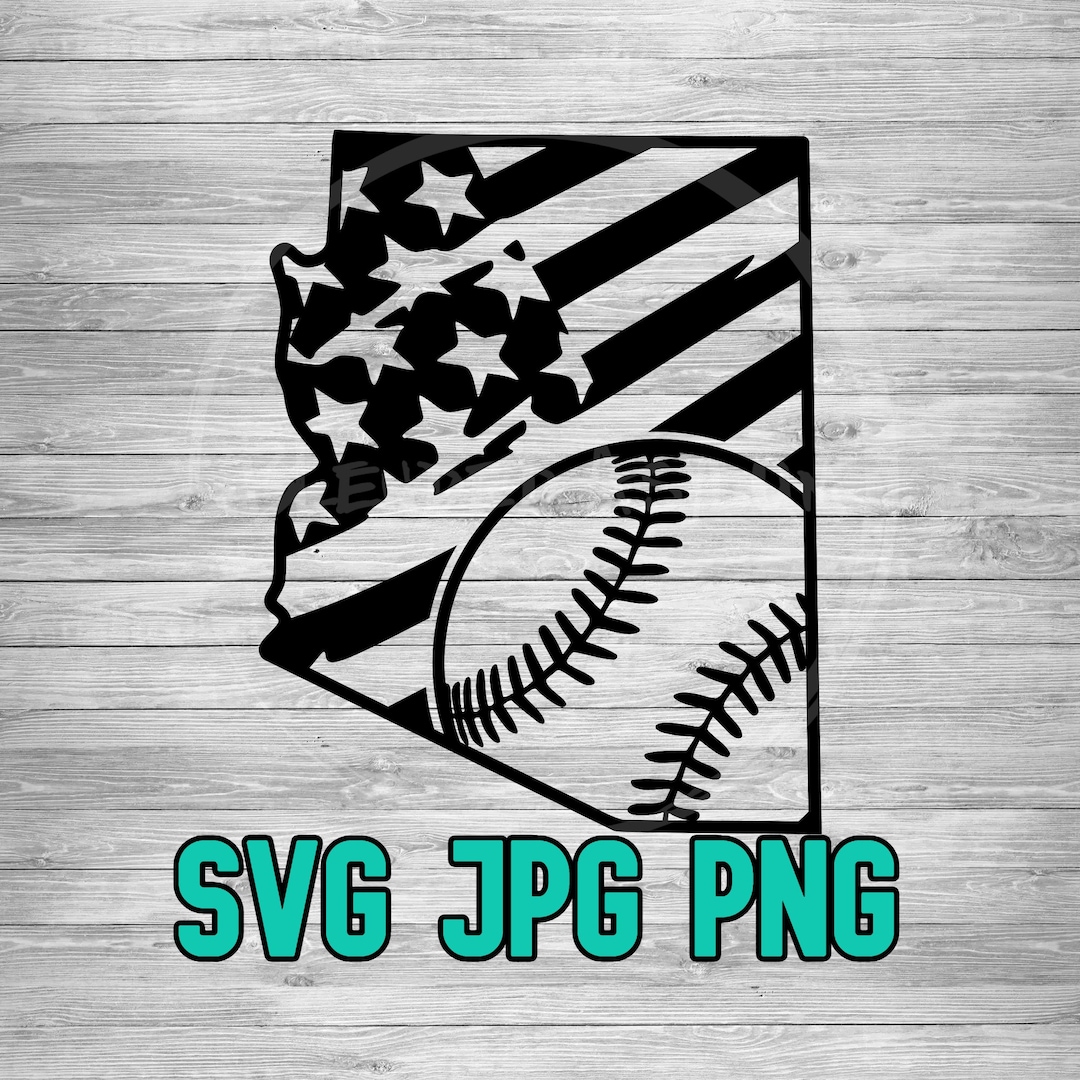 Arizona American Flag Baseball SVG PNG JPG | Arizona Baseball Vector ...