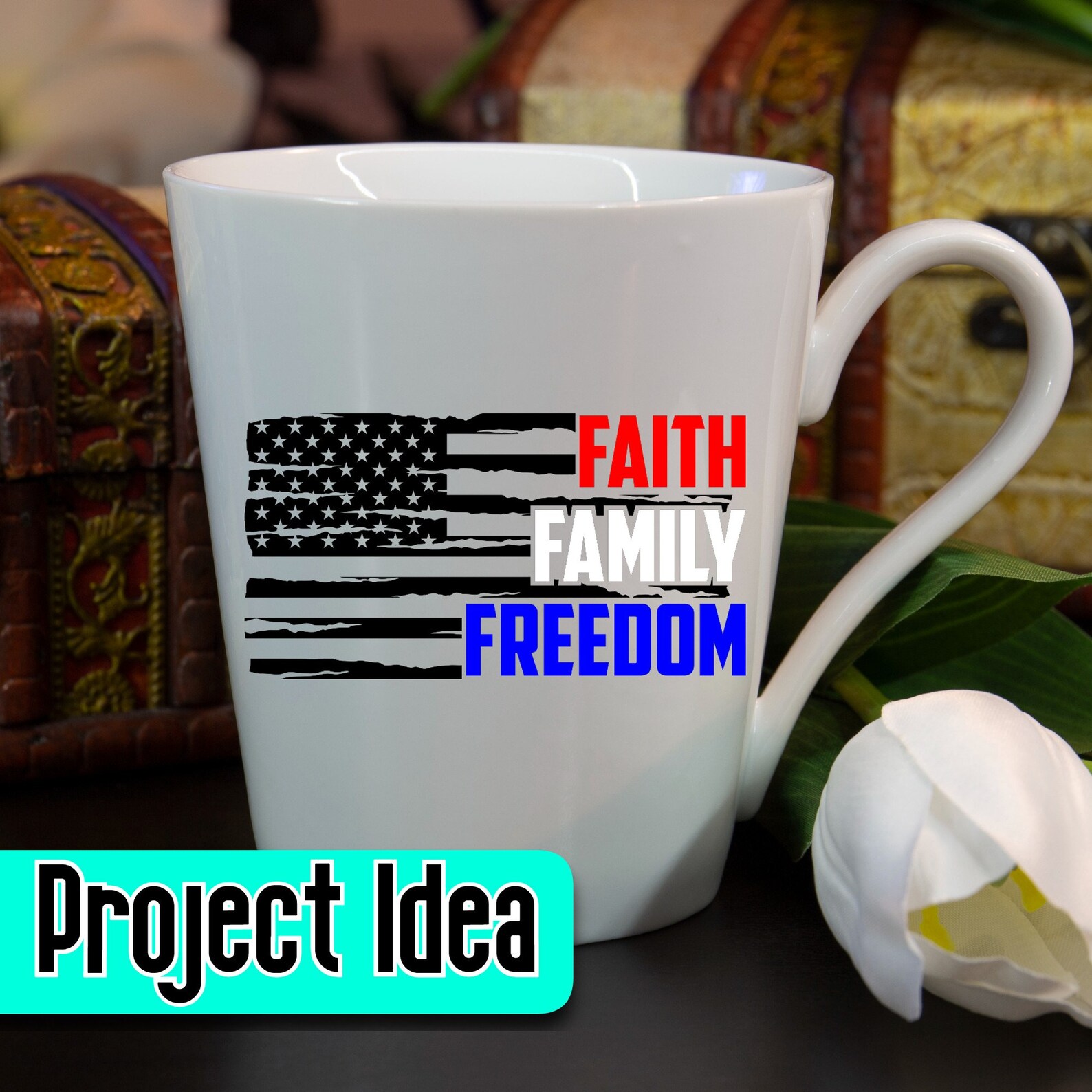 Faith Family Freedom Distressed Flag SVG PNG JPG | American Flag Svg ...