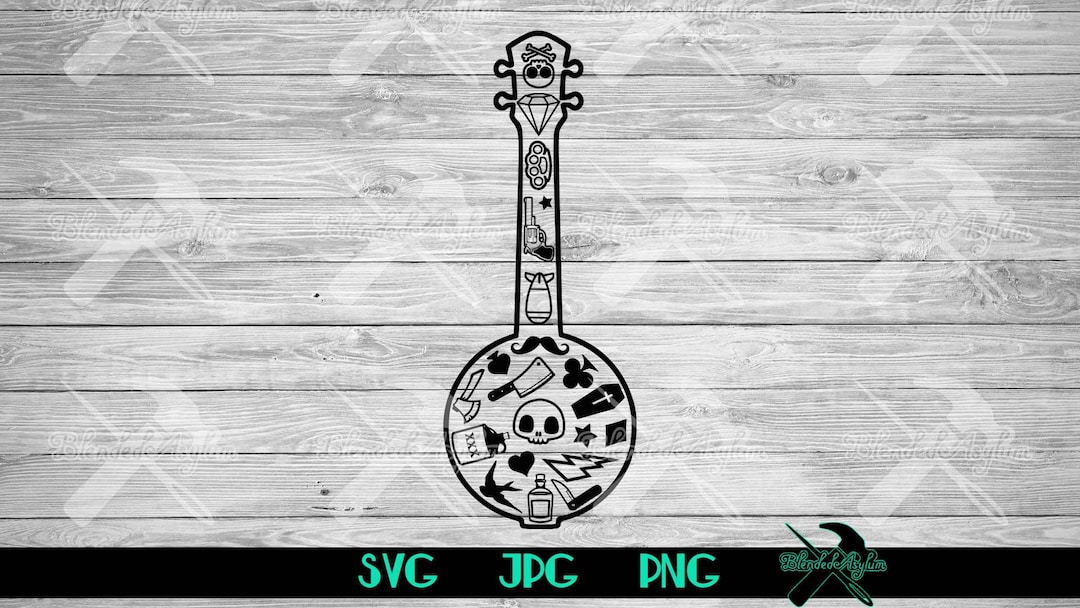 Rockabilly Banjo Vector Cut File SVG, JPG, PNG - Etsy