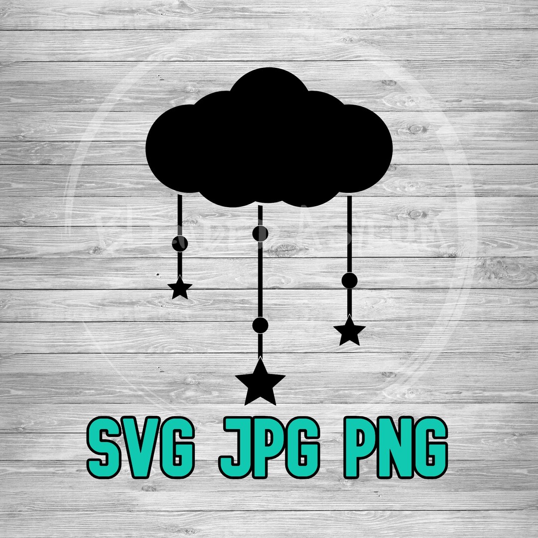 Raining Stars 001 SVG PNG JPG | Rain Stars Cute Vector Cut File ...