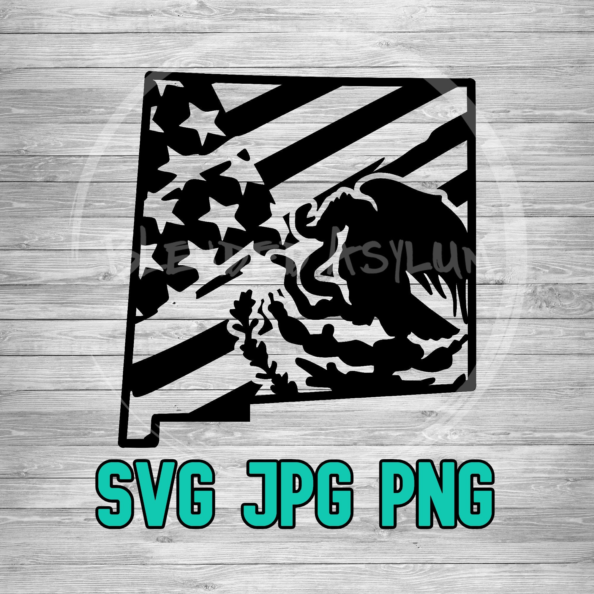 New Mexico American Mexico Flag SVG JPG PNG | American Mexico Flag ...