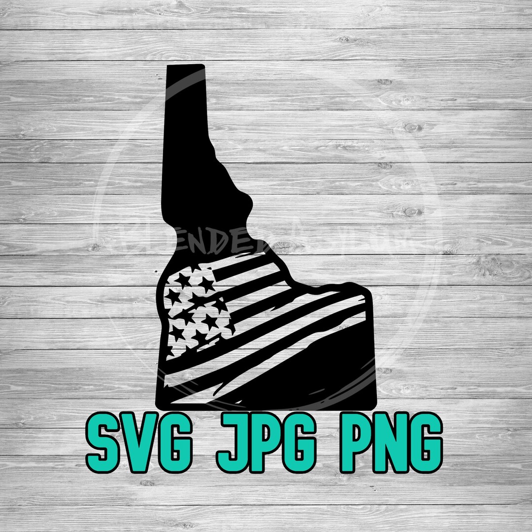 Idaho American Flag Reversed SVG PNG JPG | Idaho Distressed American ...