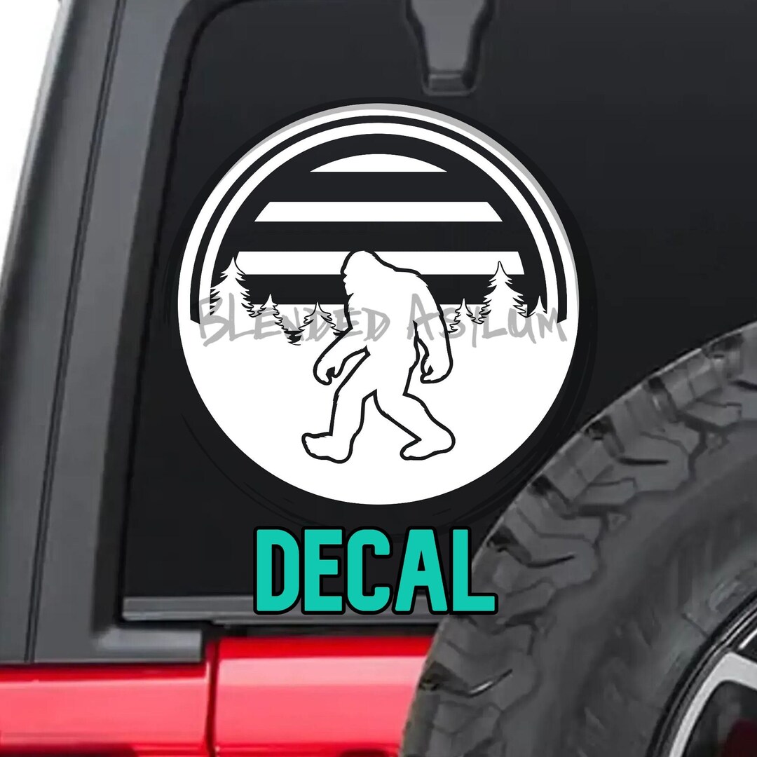 Retro Bigfoot Decal Bigfoot Vinyl Decal Sasquatch Classic - Etsy