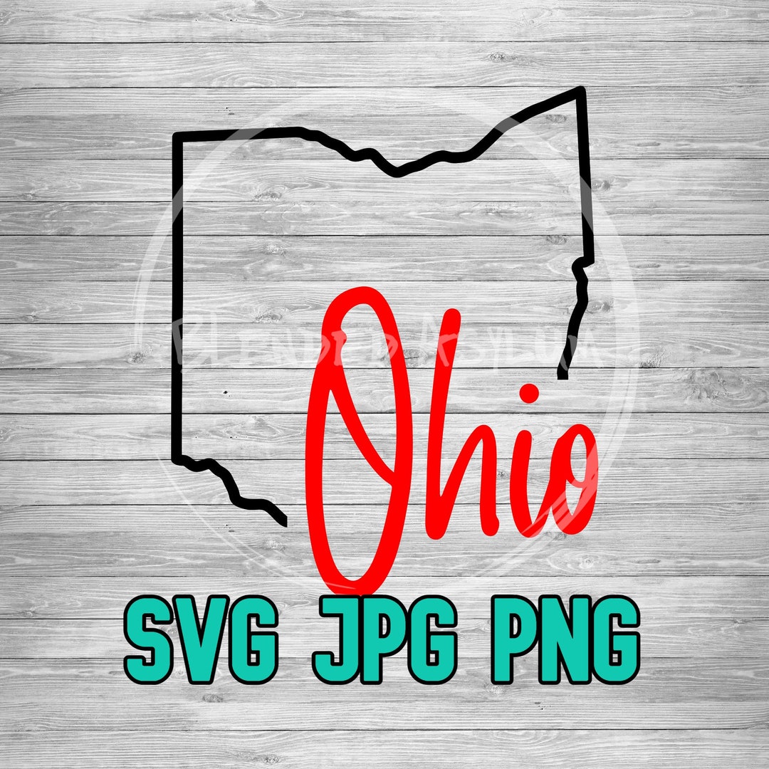 Ohio Outline State Name SVG PNG JPG Layered | Ohio Layered Vector File ...