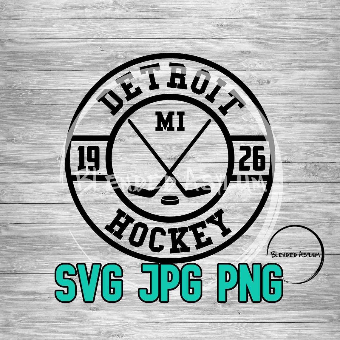 Hockey Founded Detroit SVG PNG JPG | Hockey Detroit Mi Vector File ...