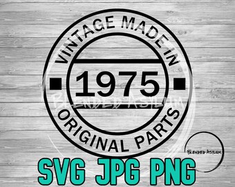 Vintage 1975 Birthday Svg - Etsy