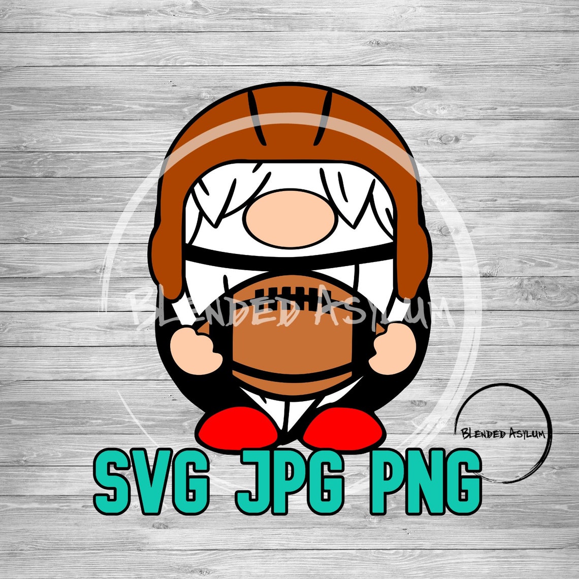 Football Gnome SVG JPG PNG | Layered Svg | Gnome Football Svg | Gnome ...