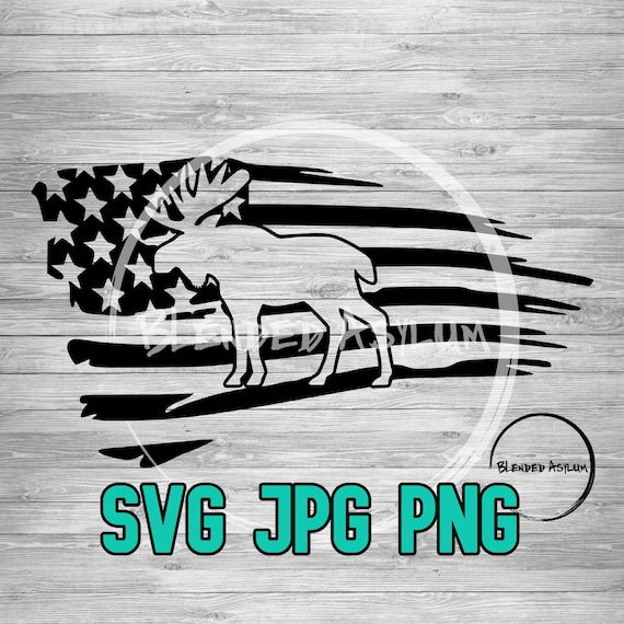 American Flag Moose 002 SVG JPG PNG Yellowstone Svg - Etsy