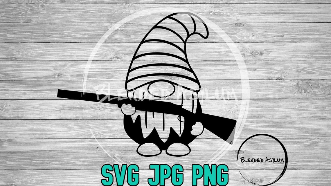 Armed Gnome Shotgun Vector Cut File Svg Png Etsy