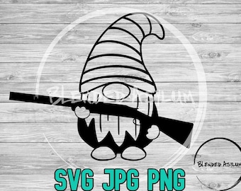 Armed Gnome Sniper Vector Cut File SVG JPG PNG | Etsy Canada