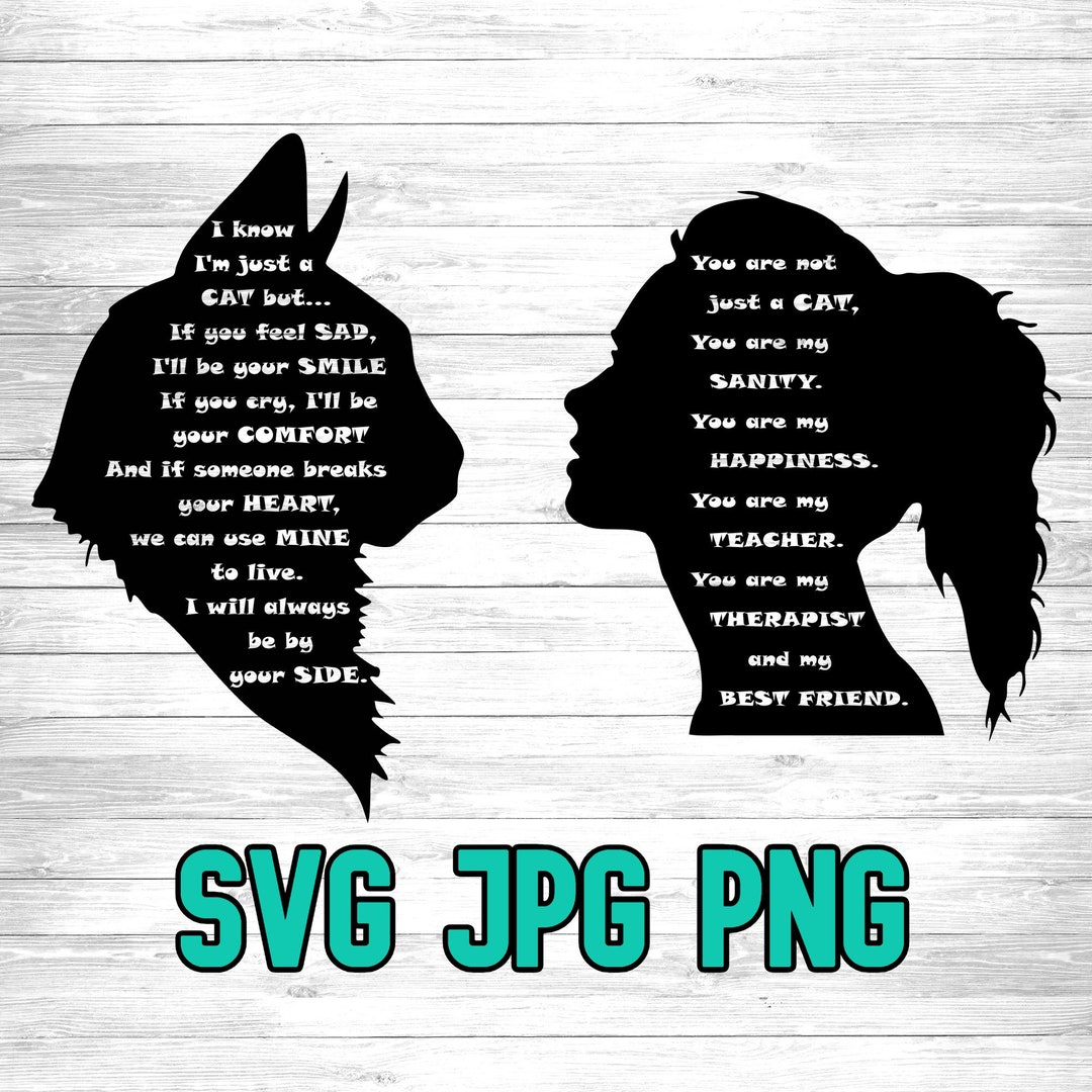 Cat Sanity Female Ponytail SVG PNG JPG | Cat Sanity Clipart | Digital ...