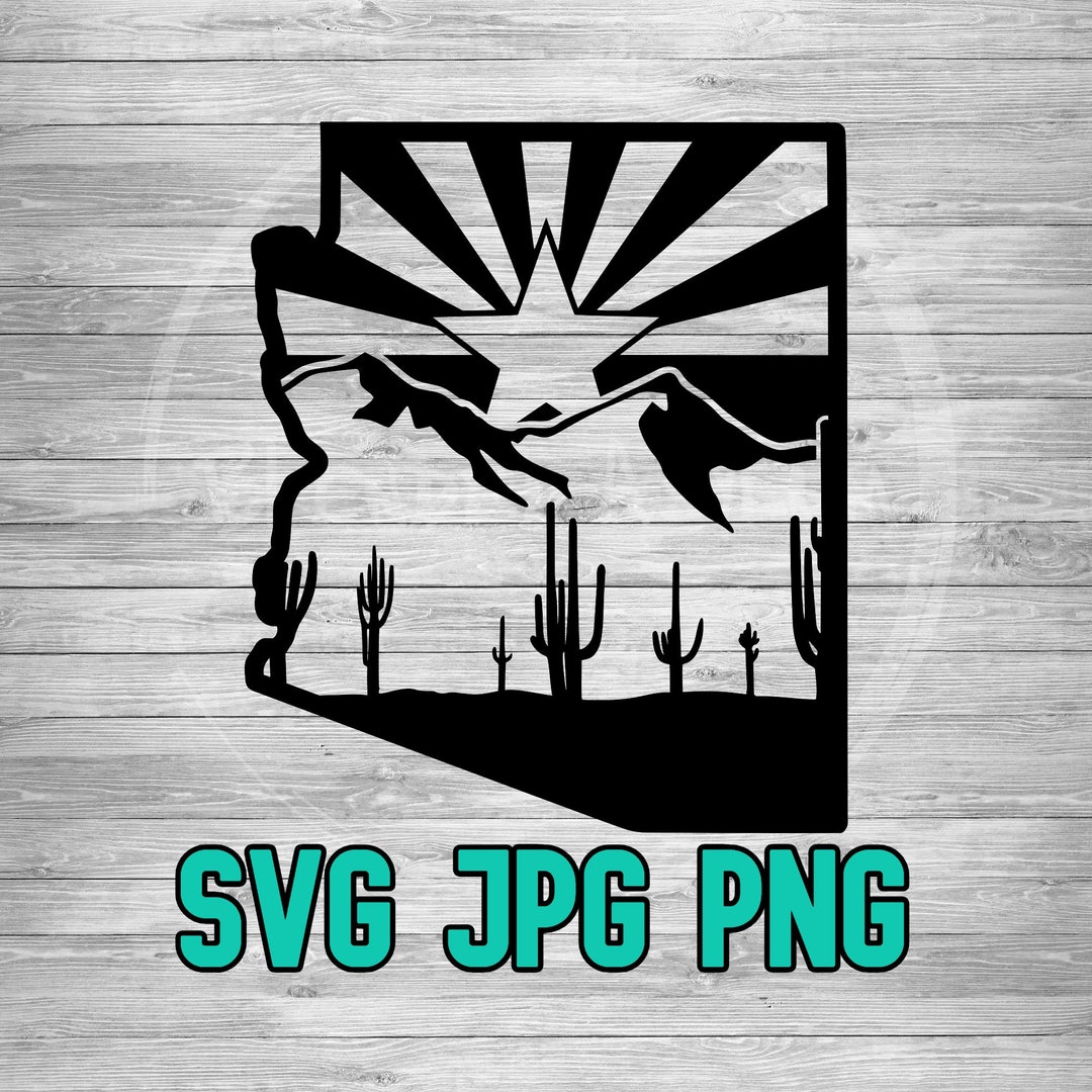 Arizona State Flag Cactus SVG PNG JPG | Grand Canyon State | Cricut ...
