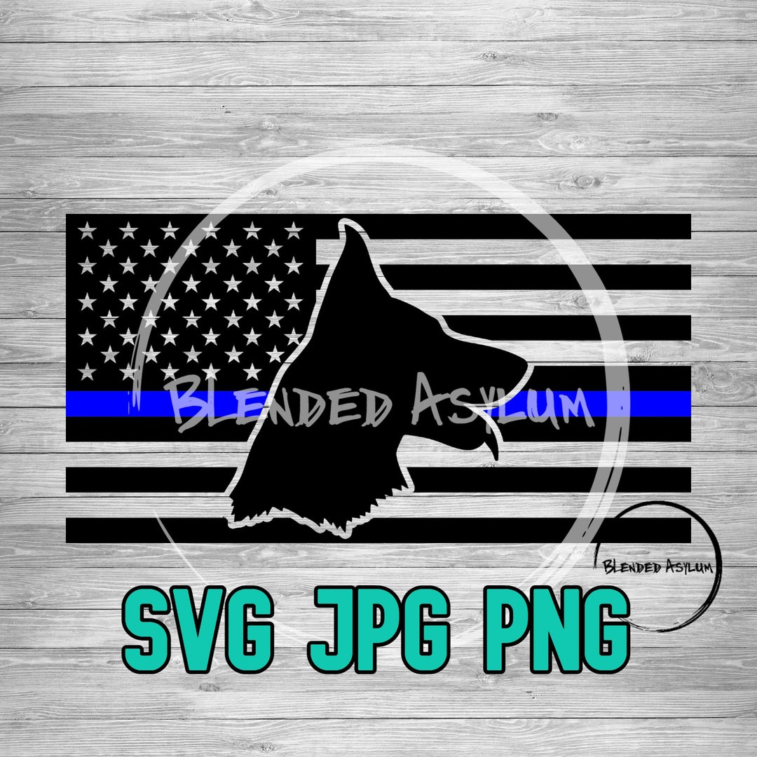 American Flag Police K-9 Layered SVG JPG PNG | American Flag German ...