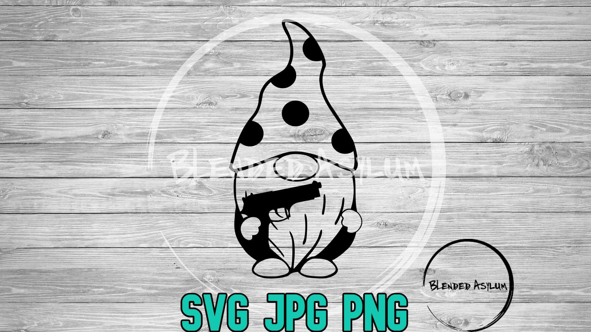 Armed Gnome Pistol Vector Cut File SVG, JPG, PNG - Etsy