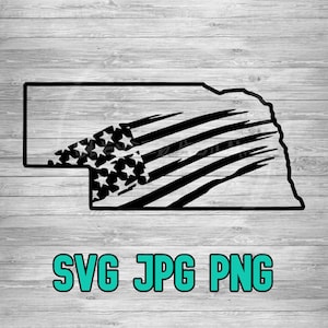 Nebraska American Flag SVG PNG JPG | American Flag Nebraska Svg ...