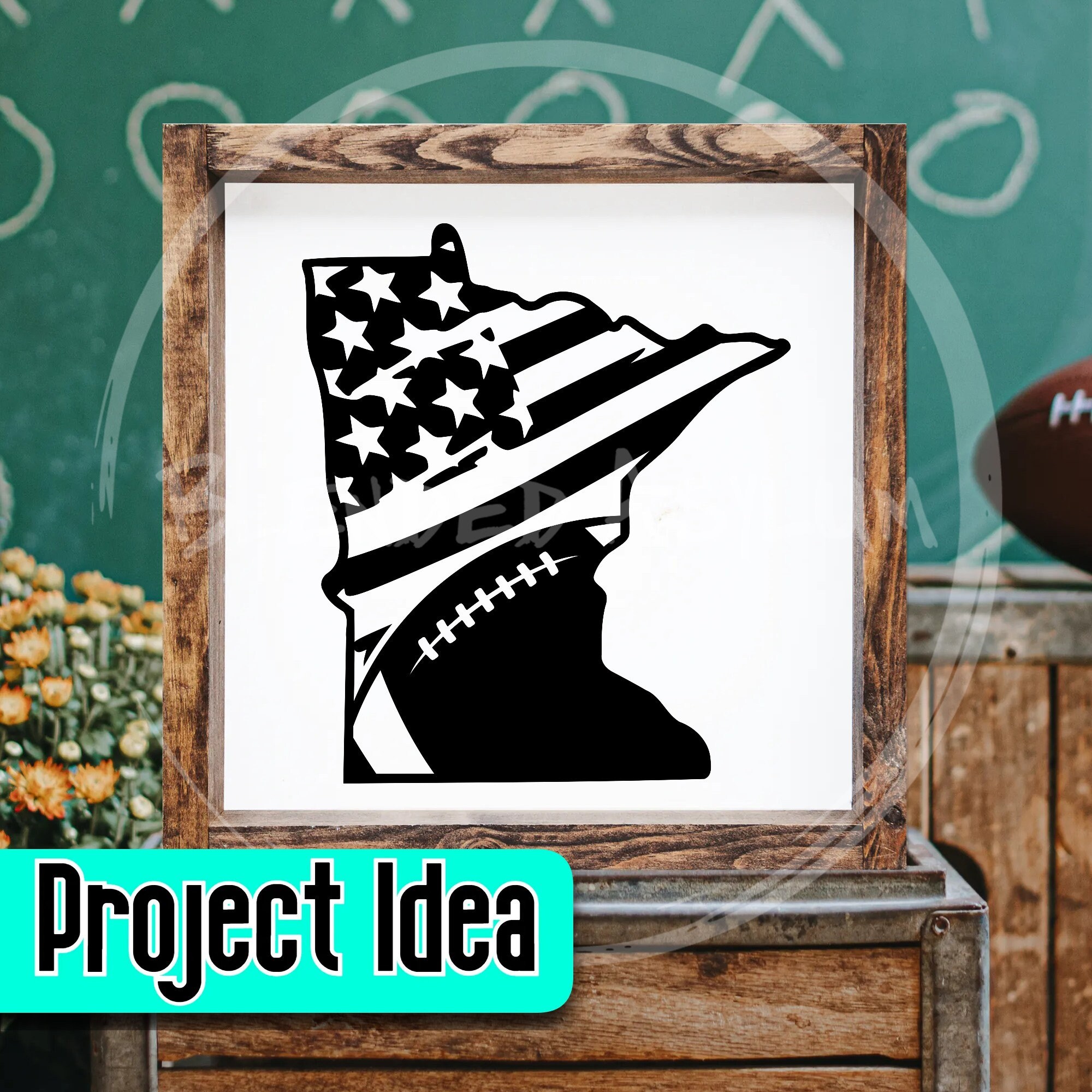 Minnesota American Flag Football SVG PNG JPG | Minnesota Football ...