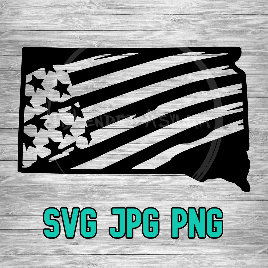 South Dakota American Flag Reversed SVG PNG JPG | South Dakota Vector ...