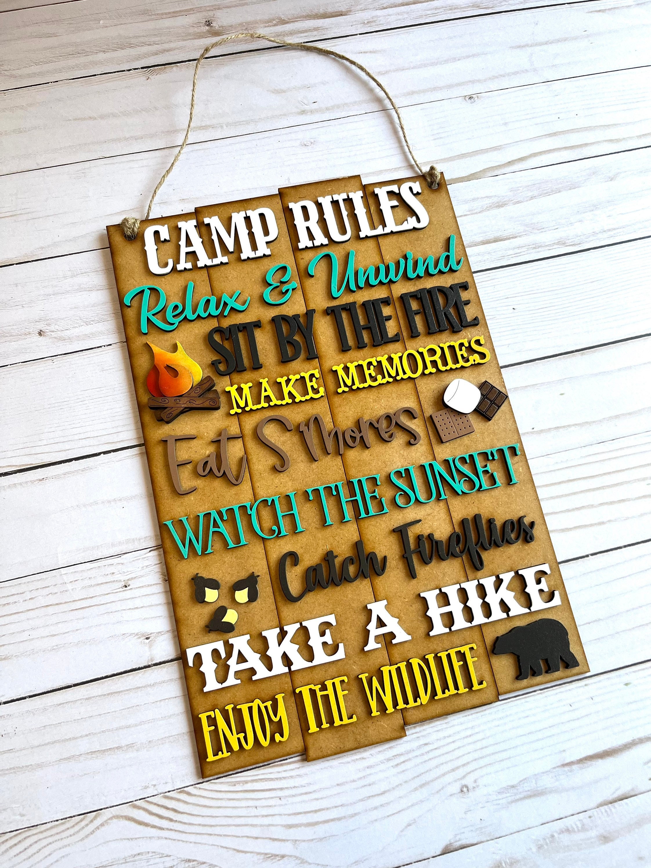 Camp Rules Sign