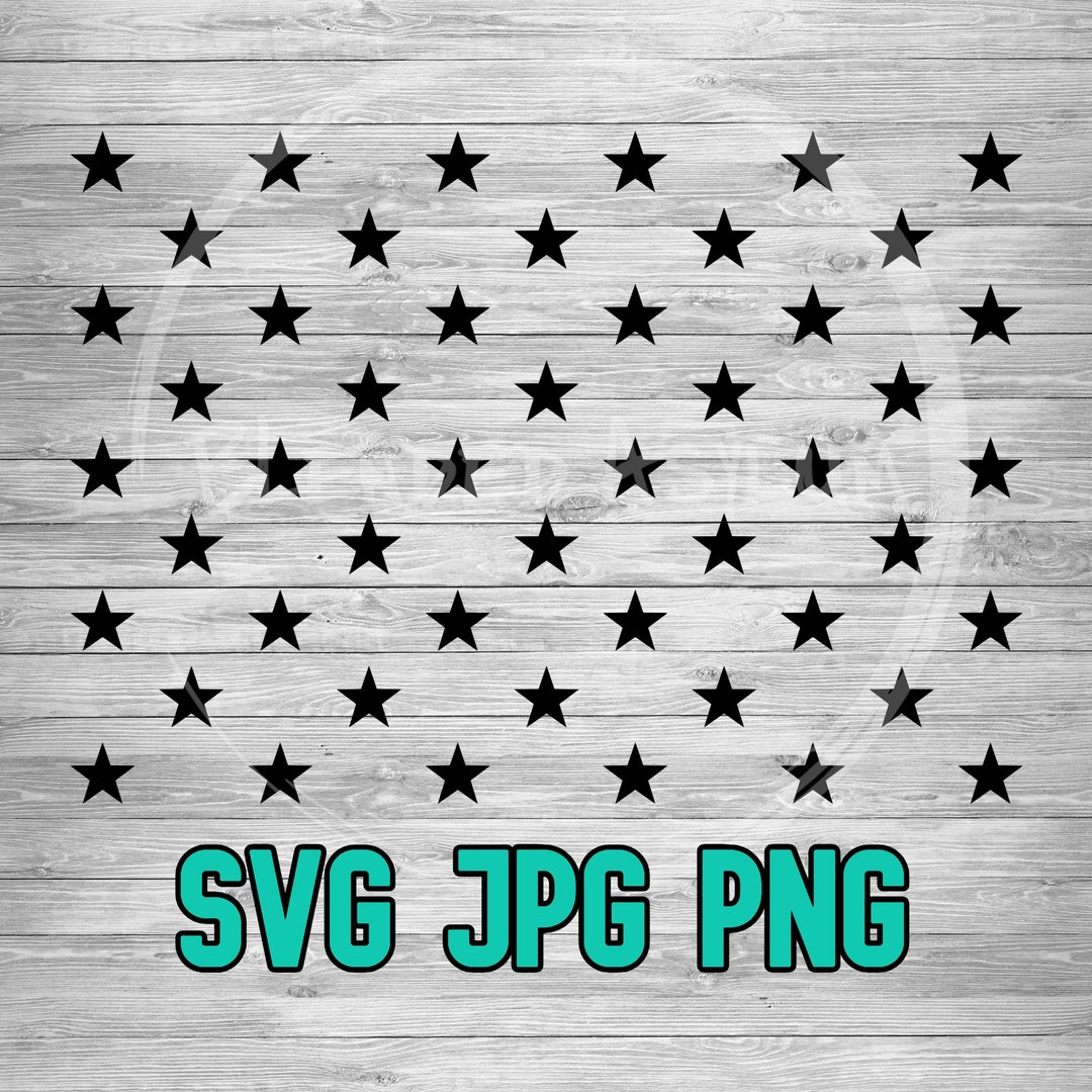 50 Stars SVG PNG JPG | American Flag Stars Vector Cut File | United ...