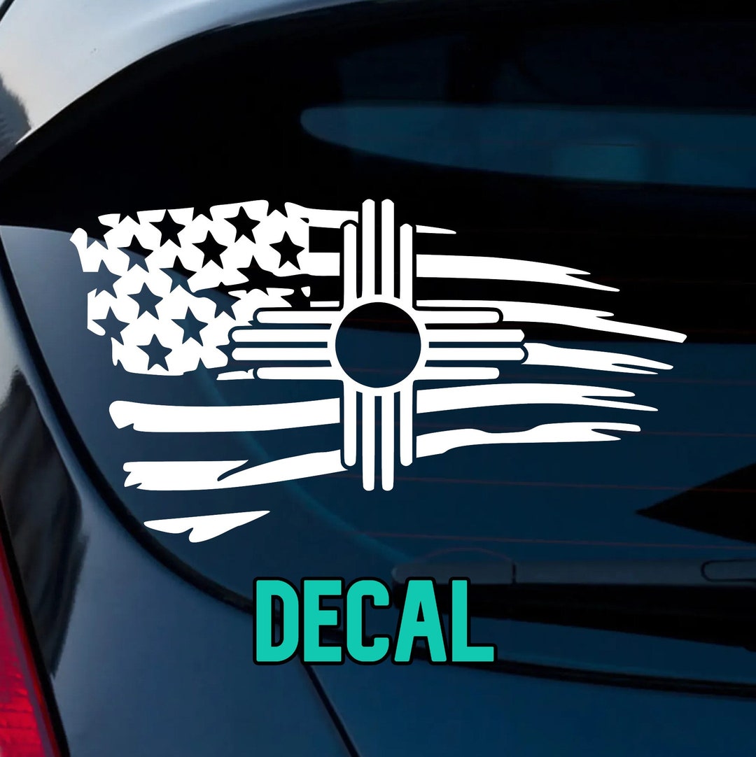 American Flag New Mexico Decal | Land of Enchantment | New Mexico ...