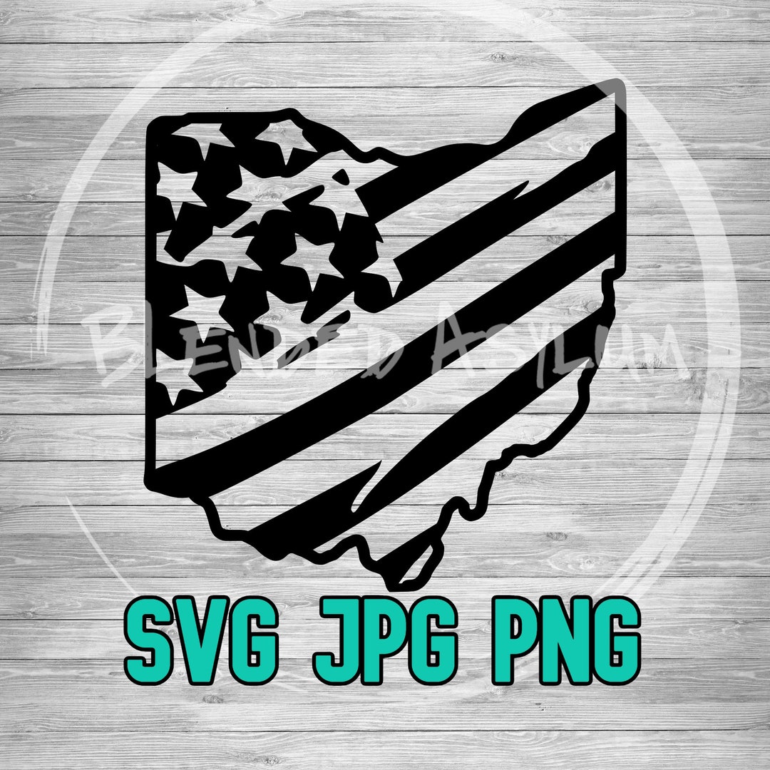 Ohio American Flag SVG PNG JPG | Ohio Flag Vector | Cricut and ...
