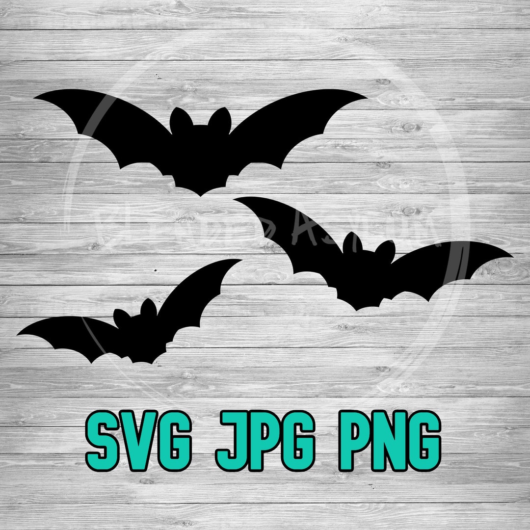 Bat 001 SVG JPG PNG | Cute Halloween Bats | Cricut Silhouette Cut File ...
