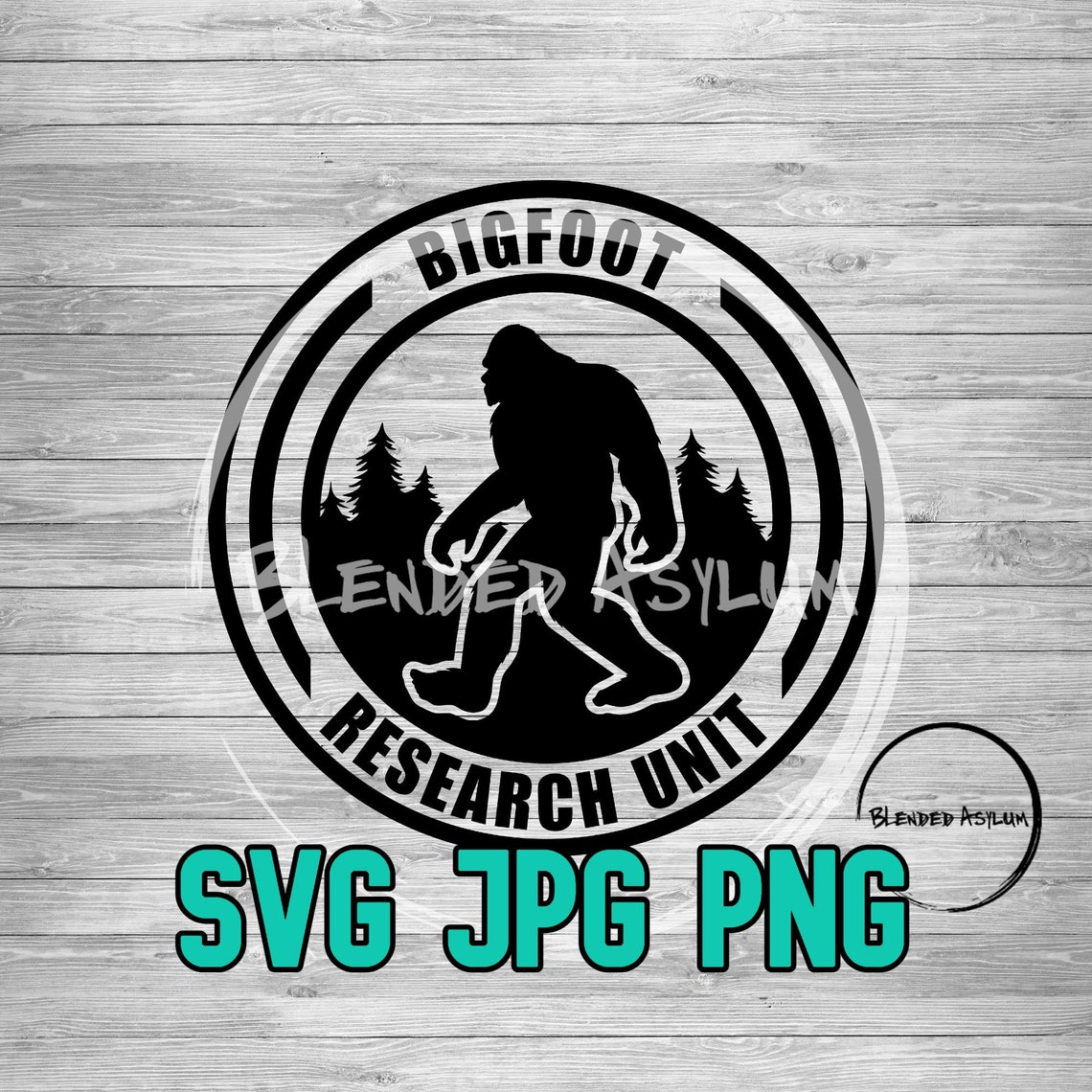 Bigfoot Research Unit SVG PNG JPG Bigfoot Team Svg Digital - Etsy